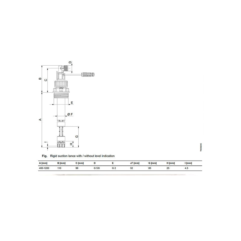 Grundfos Rigid Suction Lance, Adjustable Length (max 1100 mm immersion ...