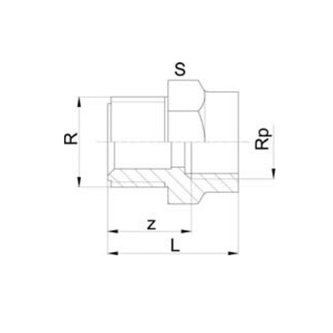 Georg Fischer | Sch80 PVC-U | 25 x 20mm Threaded Reducing Bush NPT