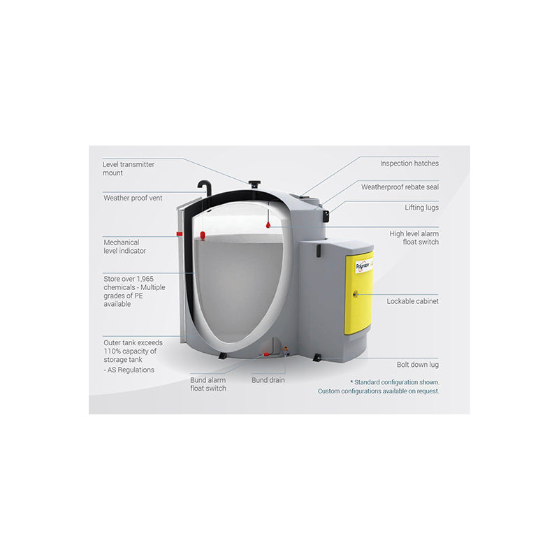 Polymaster 5000 Litre Self-Bunded Chemical Tank with Lockable Cabinet