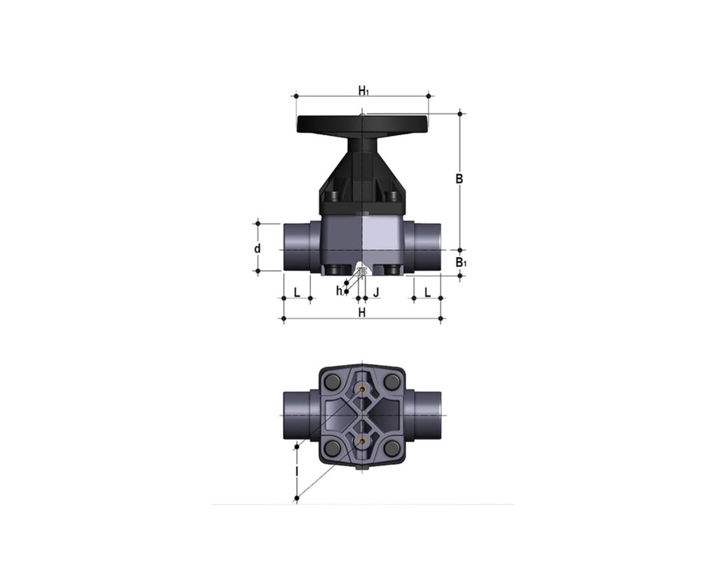 FIP 80 mm (DN80) | VMDV PVC-U Diaphragm Valve | EPDM | Australia